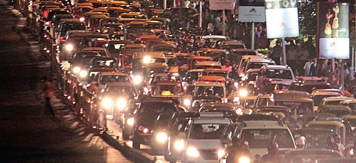 Traffic Goes for a Toss in the Rain