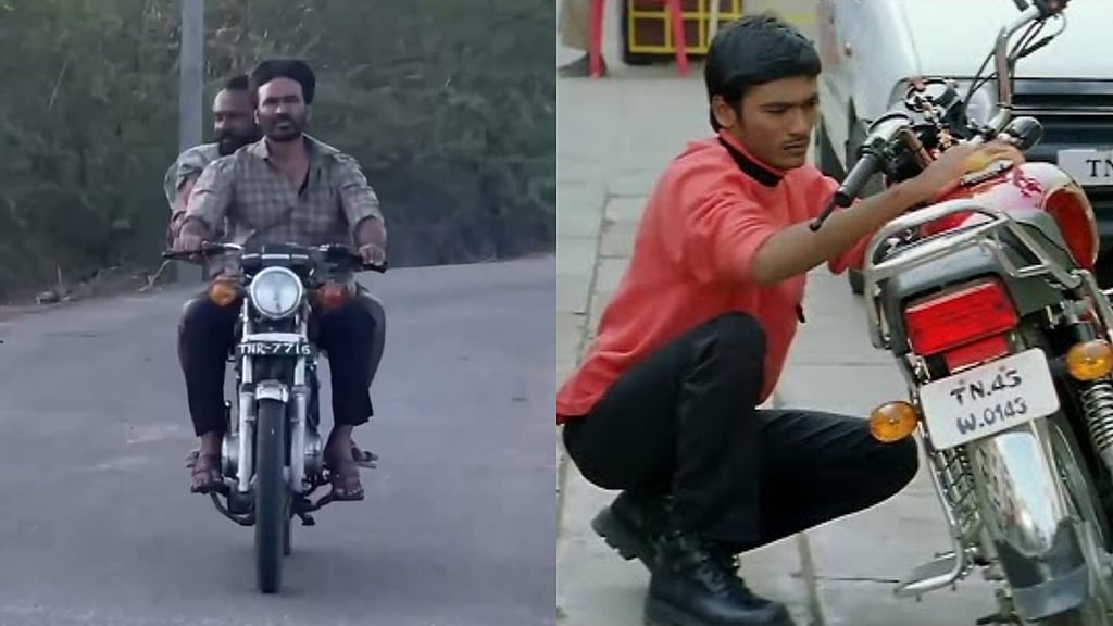 Kara AD shares BTS of Dhanush riding RX100: 'Thiruda Thirudi vibes'
