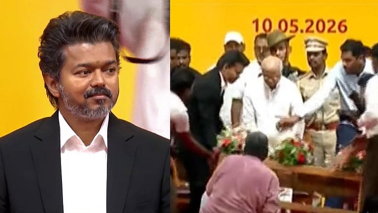 Watch: CM Vijay helps move table after oath ceremony; video goes viral