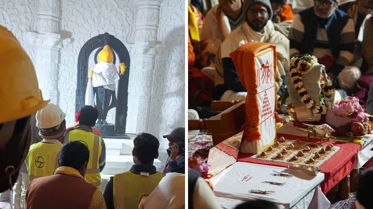 गर्भगृहात विराजमान झाले प्रभू श्रीराम, पाह पहिली झलक|An idol of Prabhu ...