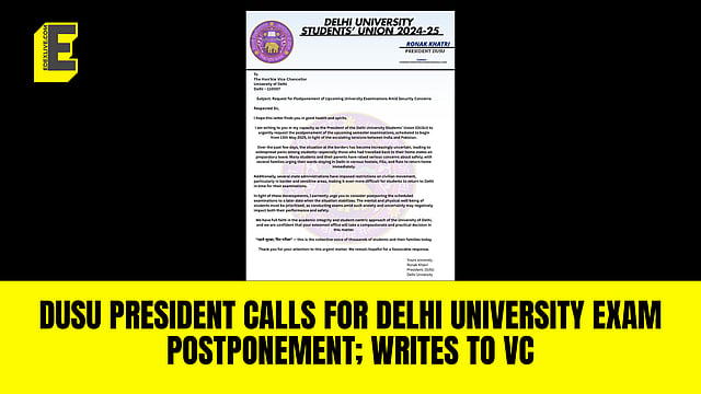 DUSU president calls for Delhi University exam postponement; writes to VC
