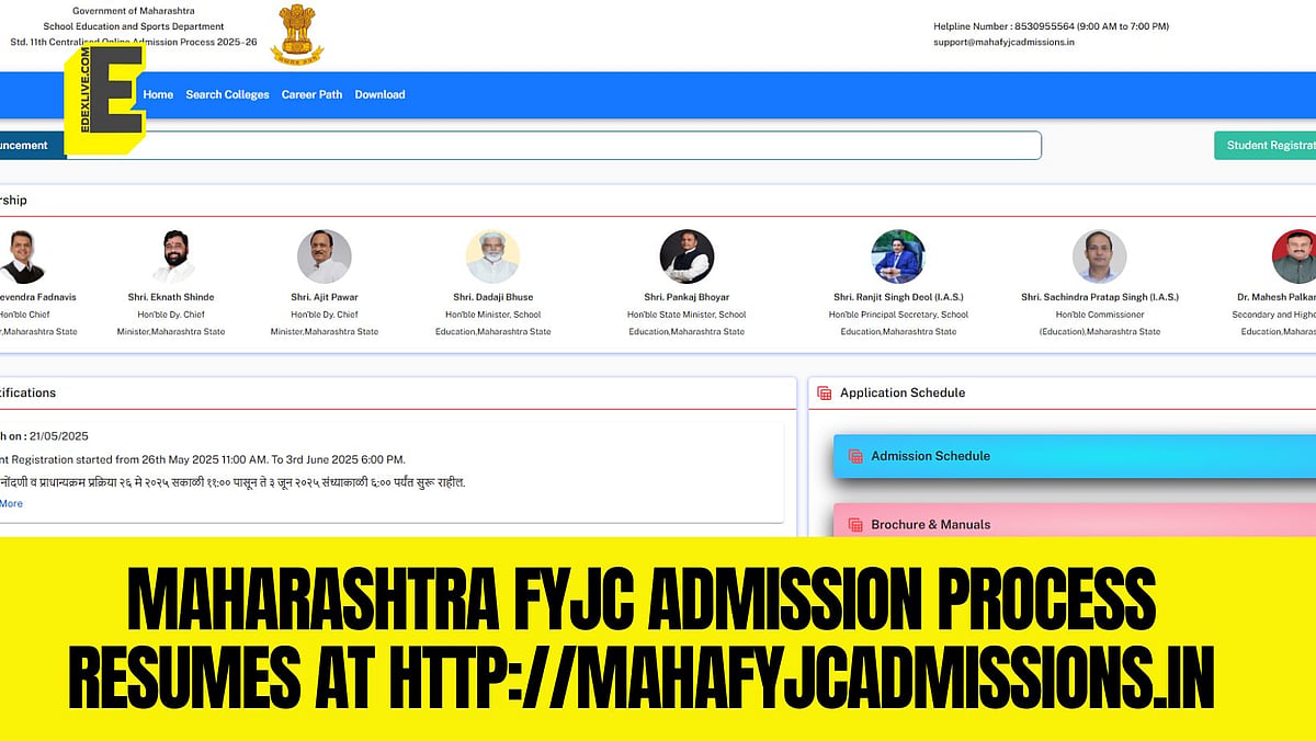 Maharashtra resumes FYJC admission process after the portal crash ...