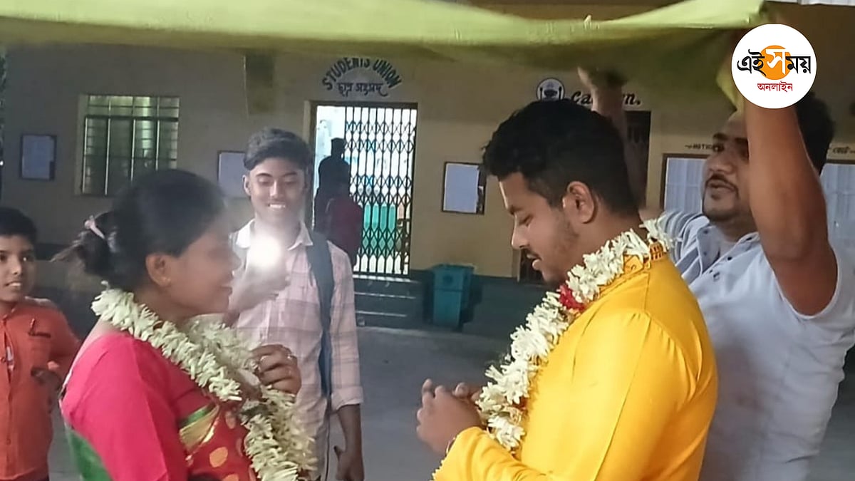 মালাবদল থেকে শুভদৃষ্টি, কলেজের ইউনিয়ন রুমেই হলো বিয়ে, ভাইরাল ভিডিয়ো