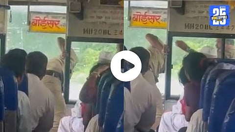 Viral video : धावत्या एसटी बसमध्ये मद्यधुंद कंडक्टरचा राडा, ड्रायव्हरने ...