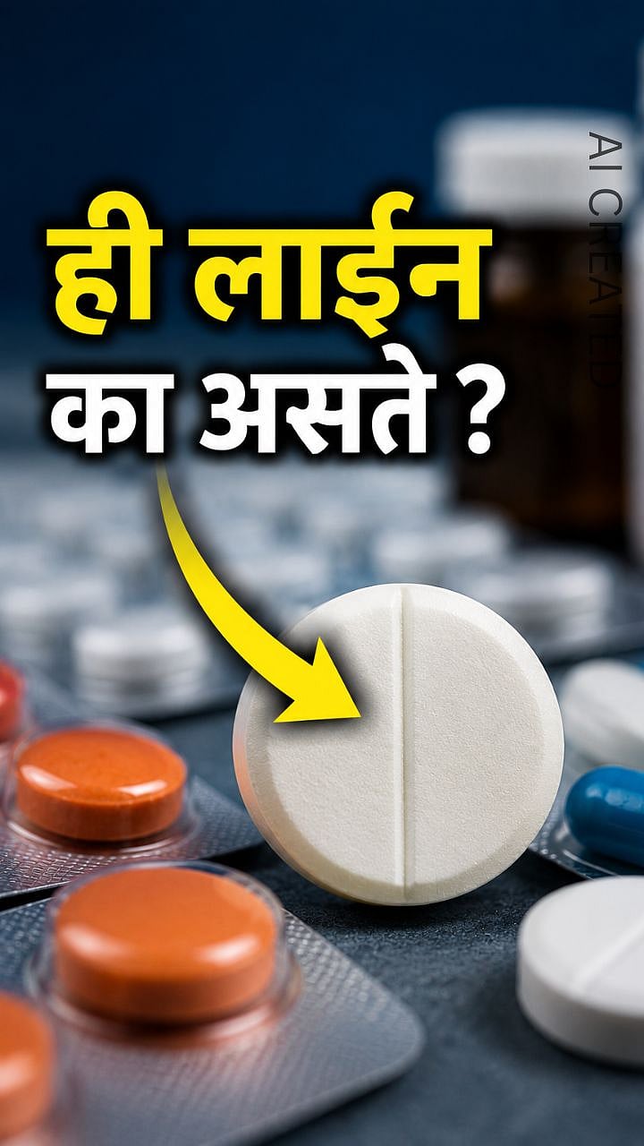 गोळ्यांच्या मध्यभागी असलेली रेषा कशासाठी असते? जाणून घ्या तिचं खरं कारण ...