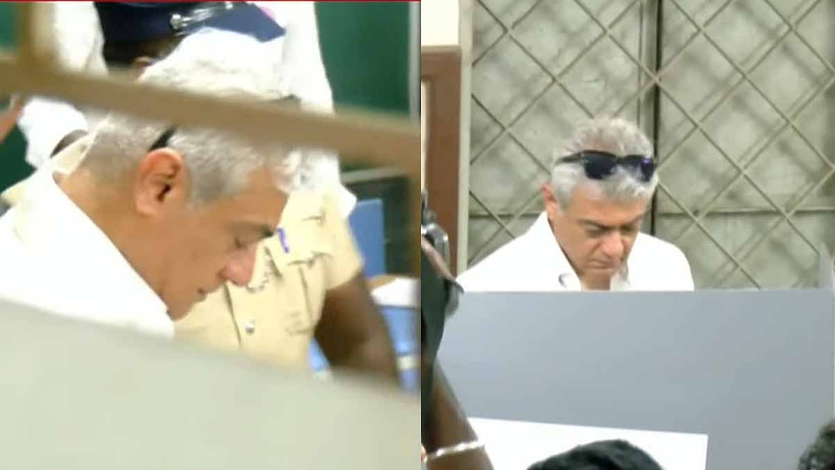 முதல் நபராக வாக்கு செலுத்தினார் நடிகர் அஜித் | TN Election 2026 Actor ...