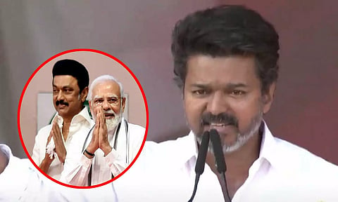 கொள்கை எதிரி பாஜக, அரசியல் எதிரி திமுக - மதுரை மாநாட்டில் விஜய் ...