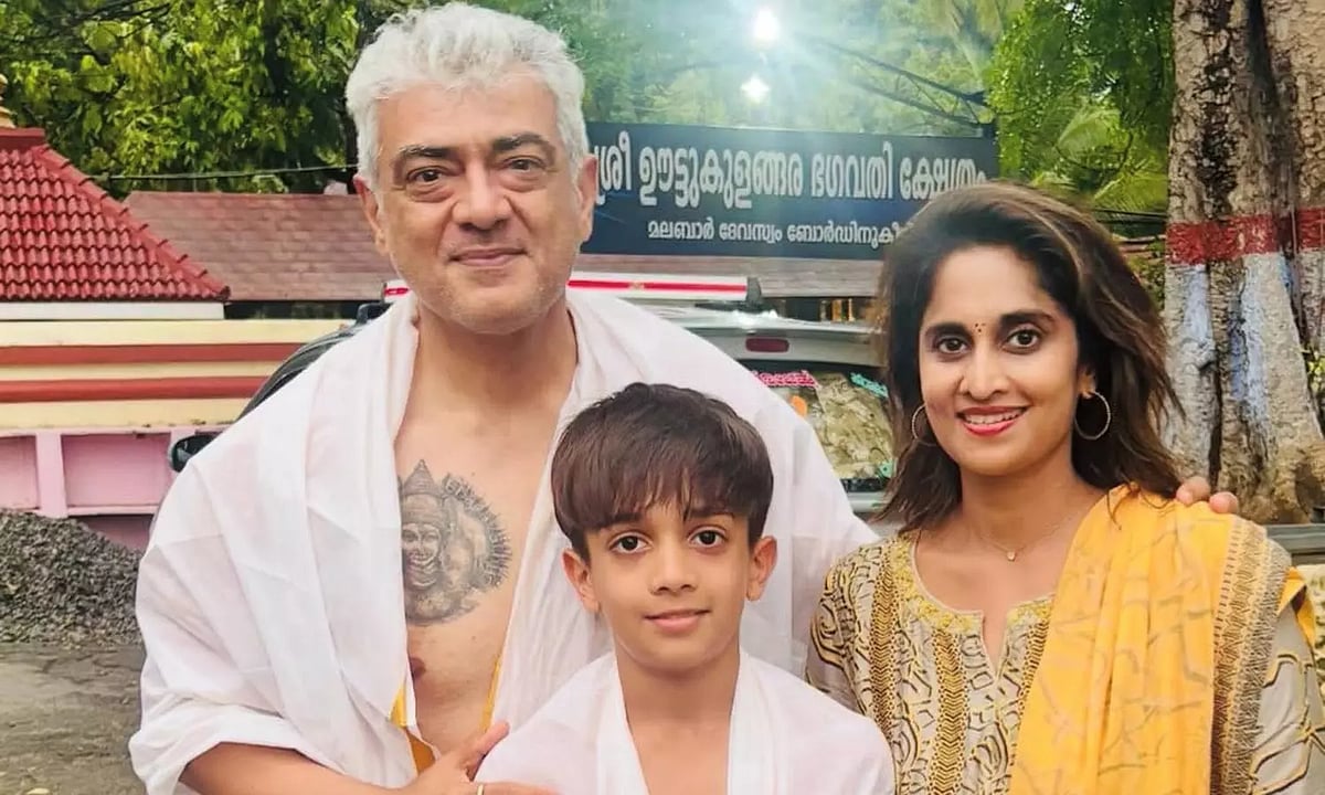 பகவதி அம்மன் கோவிலில் குடும்பத்துடன் சாமி தரிசனம் செய்த அஜித்குமார் ...
