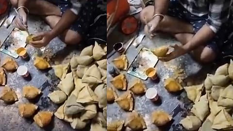 സമൂസയ്ക്ക് കളറടിക്കുന്നോ? വൈറലായി വിഡിയോ Samosa Coloring Video viral