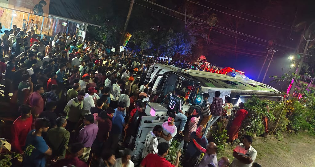 One dead, several injured as tourist bus overturns near Nedumangad ...