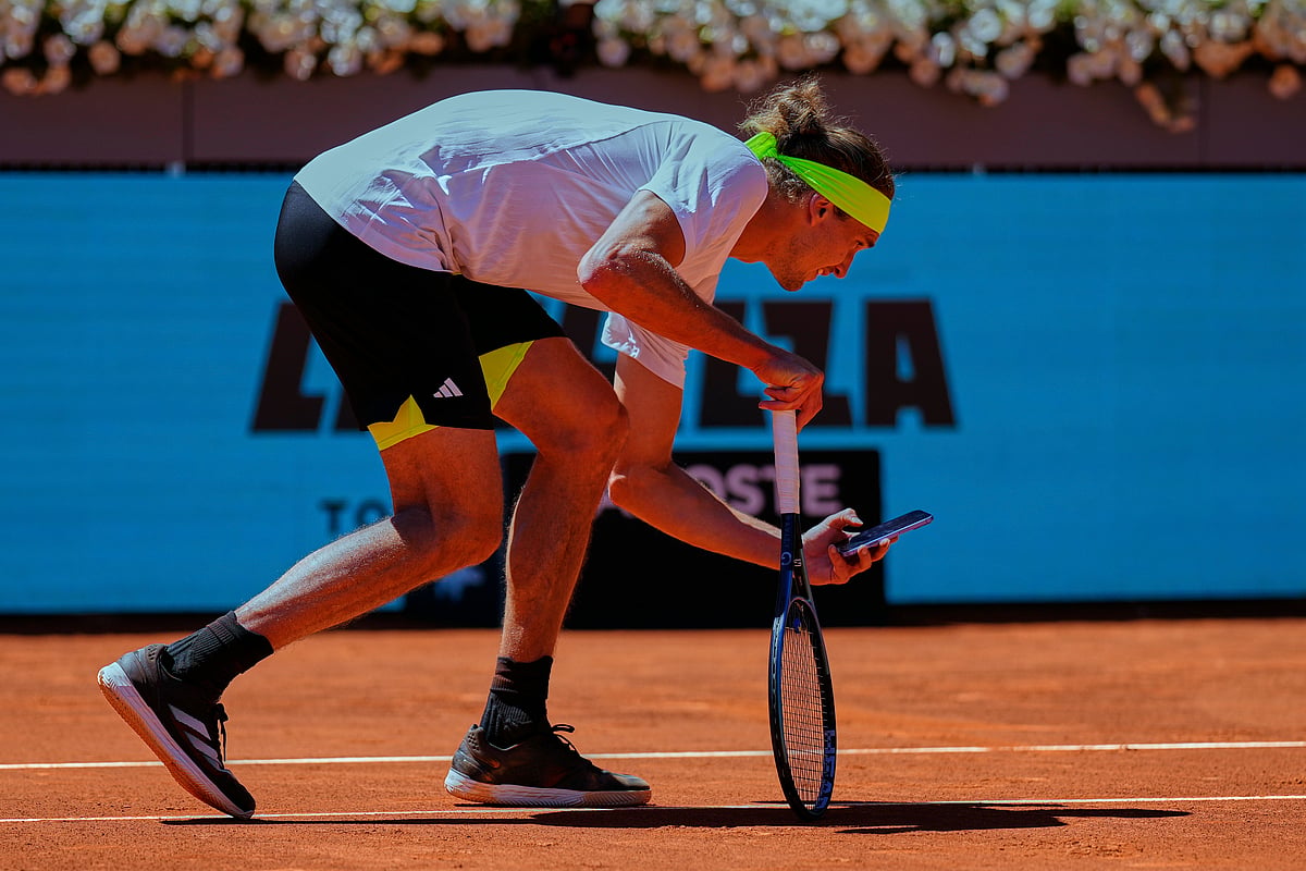 Alexander Zverev gets a warning for taking photo of ball mark at Madrid ...