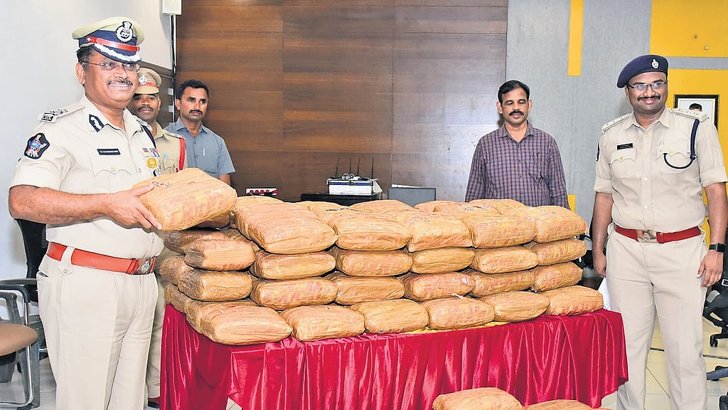 Police seize 200 kg of ganja worth Rs 15 lakh in Vijayawada