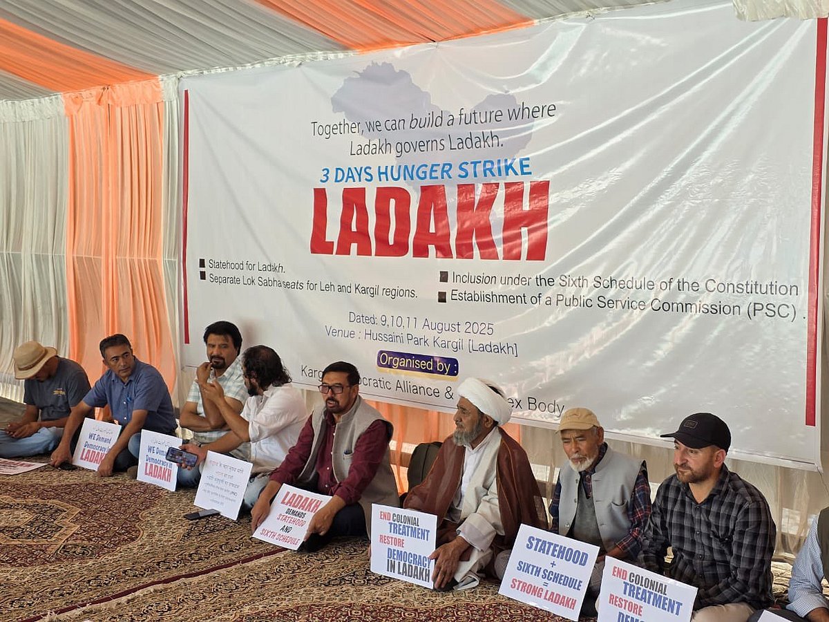 Ladakh goes on three-day hunger strike demanding statehood, extension ...