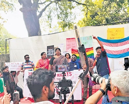 LGBTQ community protests in Delhi as Parliament clears Transgender ...