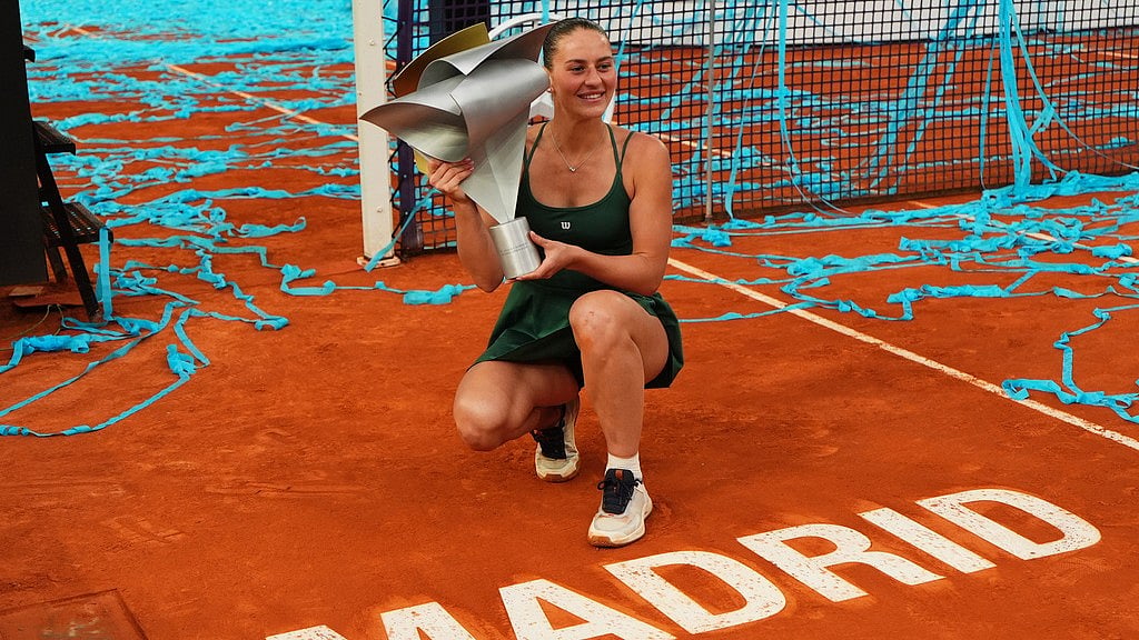 Marta Kostyuk of Ukraine beats Russian opponent Andreeva to win Madrid ...