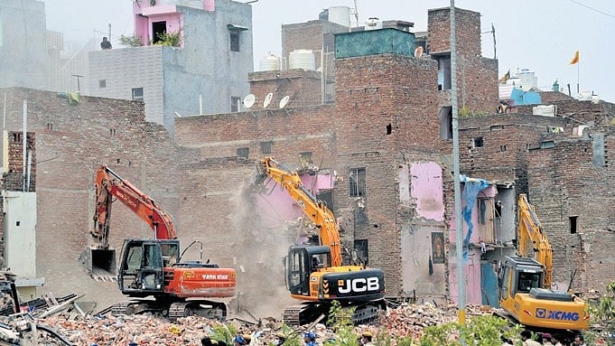 Illegal structures razed for Delhi’s Shalimar Bagh road widening