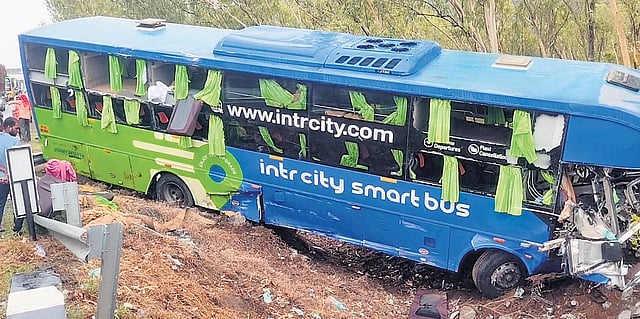 One dead, 18 injured as bus falls into ditch after hitting tractor in ...
