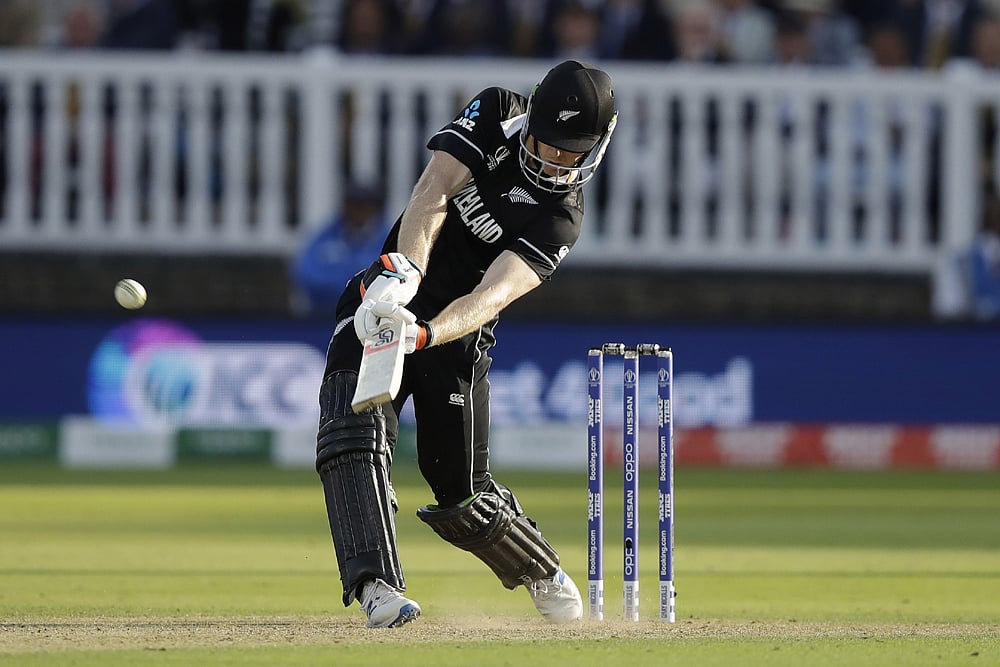 New Zealand's Jimmy Neesham Hits A Six In Cricket World Cup Final Super ...