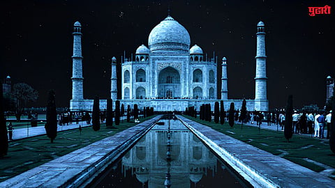 Taj Mahal : रात्री ताजमहल चमकण्यामागचे गुढ काय? व्हायरल व्हिडिओने ...