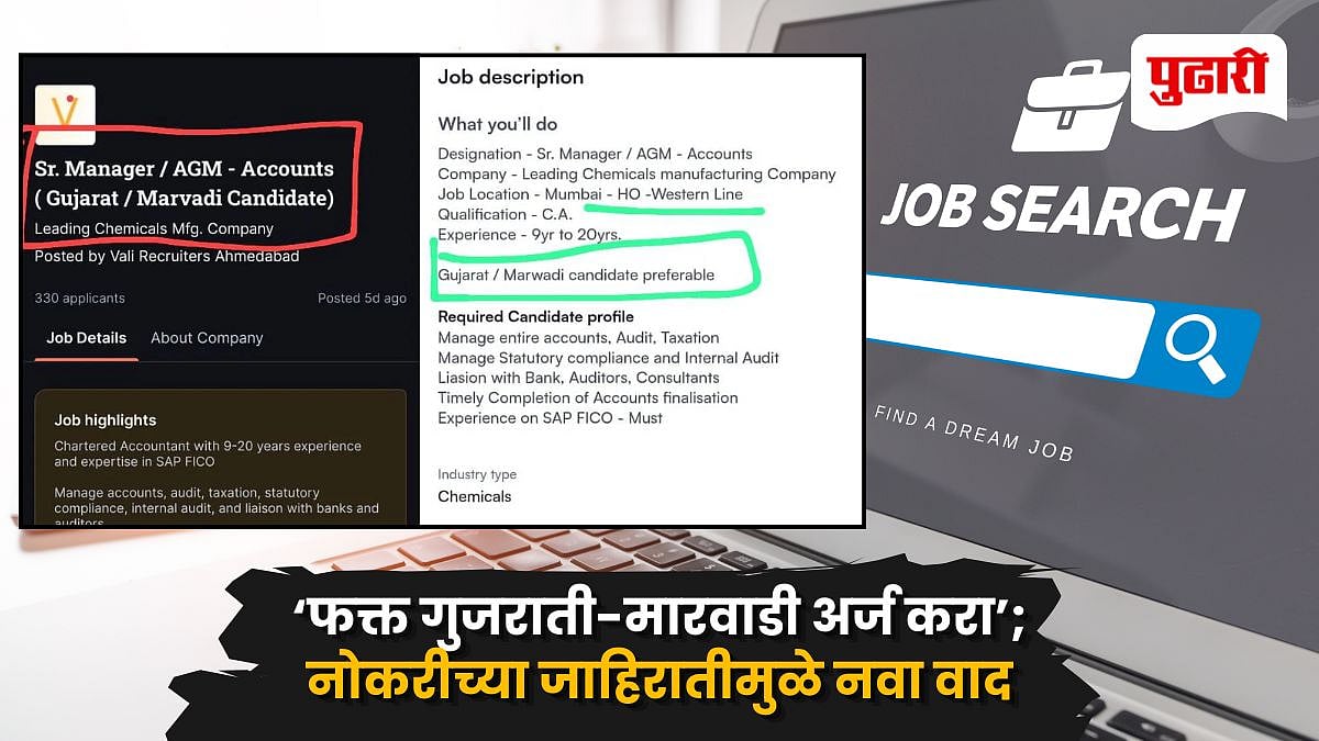 Marathi Gujarati Dispute: मुंबईत नोकरीसाठी ‘फक्त गुजराती-मारवाडी ...