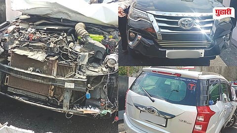 Car Accident: कनेक्टिंग लिंकवरील व्हॅली ब्रिजवर तीन कारचा अपघात