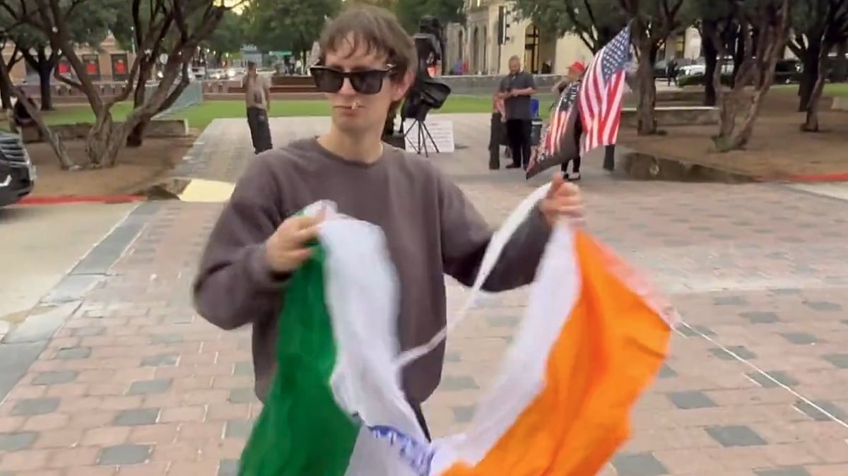 Viral Video of Texas Man Tearing Indian Flag Sparks Widespread Anger