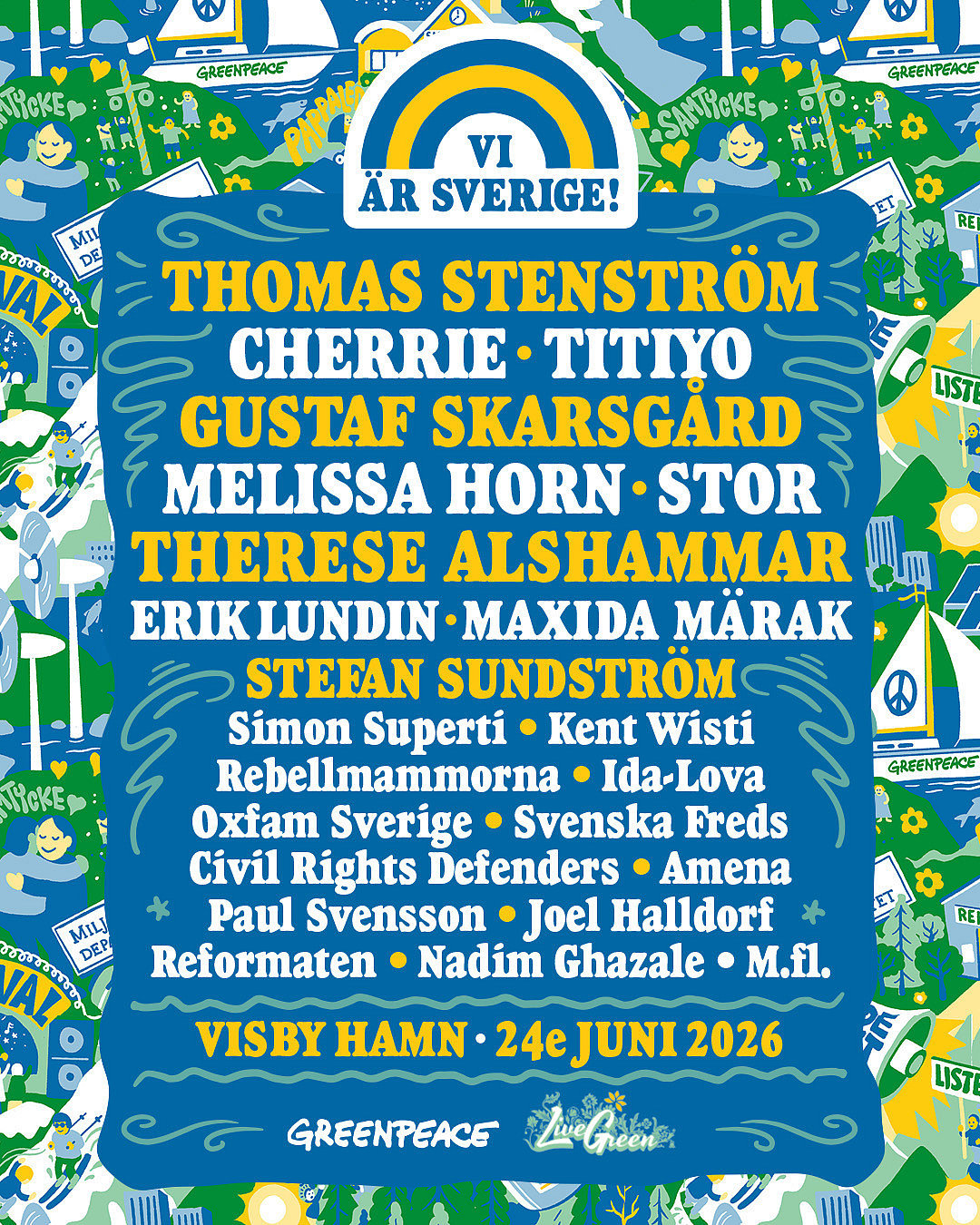 Greenpeace anordnar konsert i protest mot SD i Almedalen