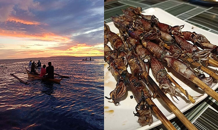 Squidding at sunset in Pintuyan, Southern Leyte