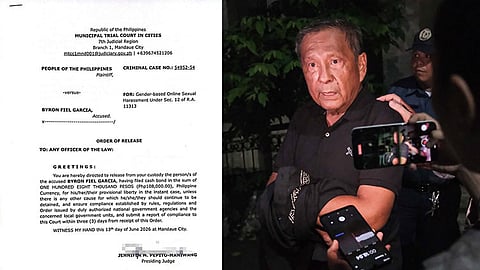 Byron Garcia posts P108,000 bail, claims police maltreatment