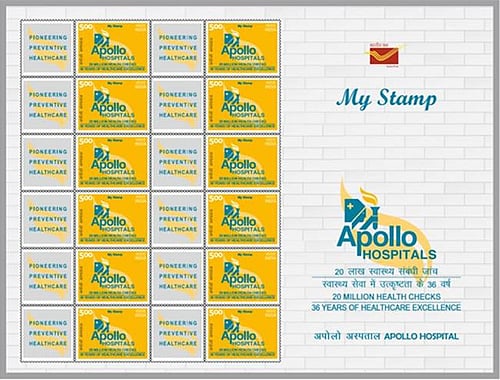 Commemorative postal stamp on Apollo's preventive healthcare released